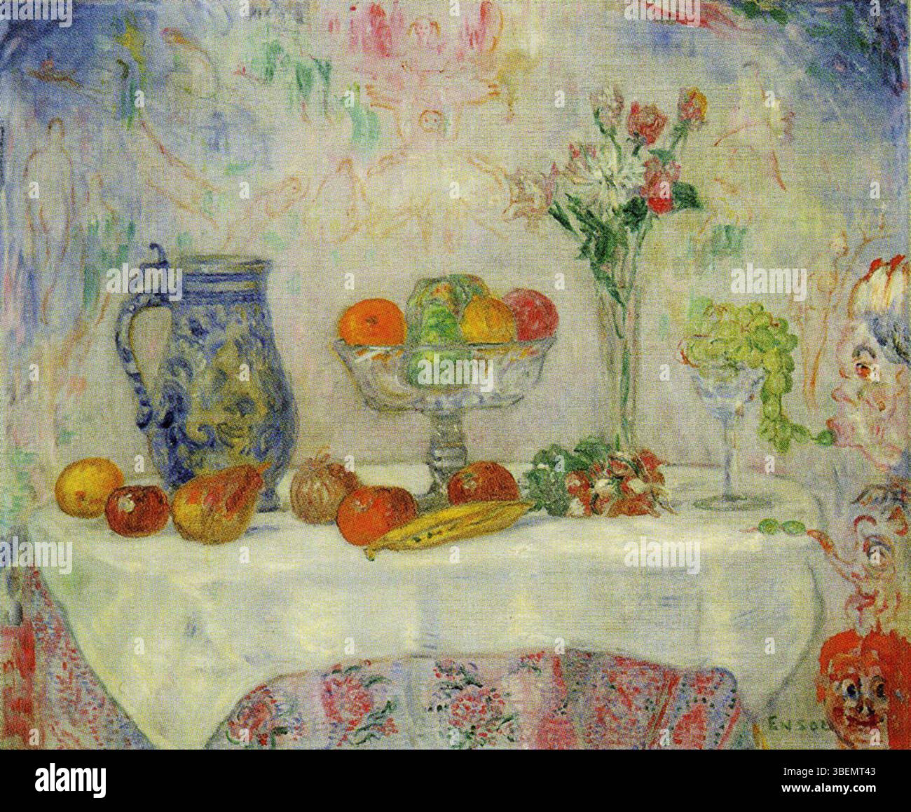 In this 1936 work by James Ensor, fruit, flowers, and light are ...