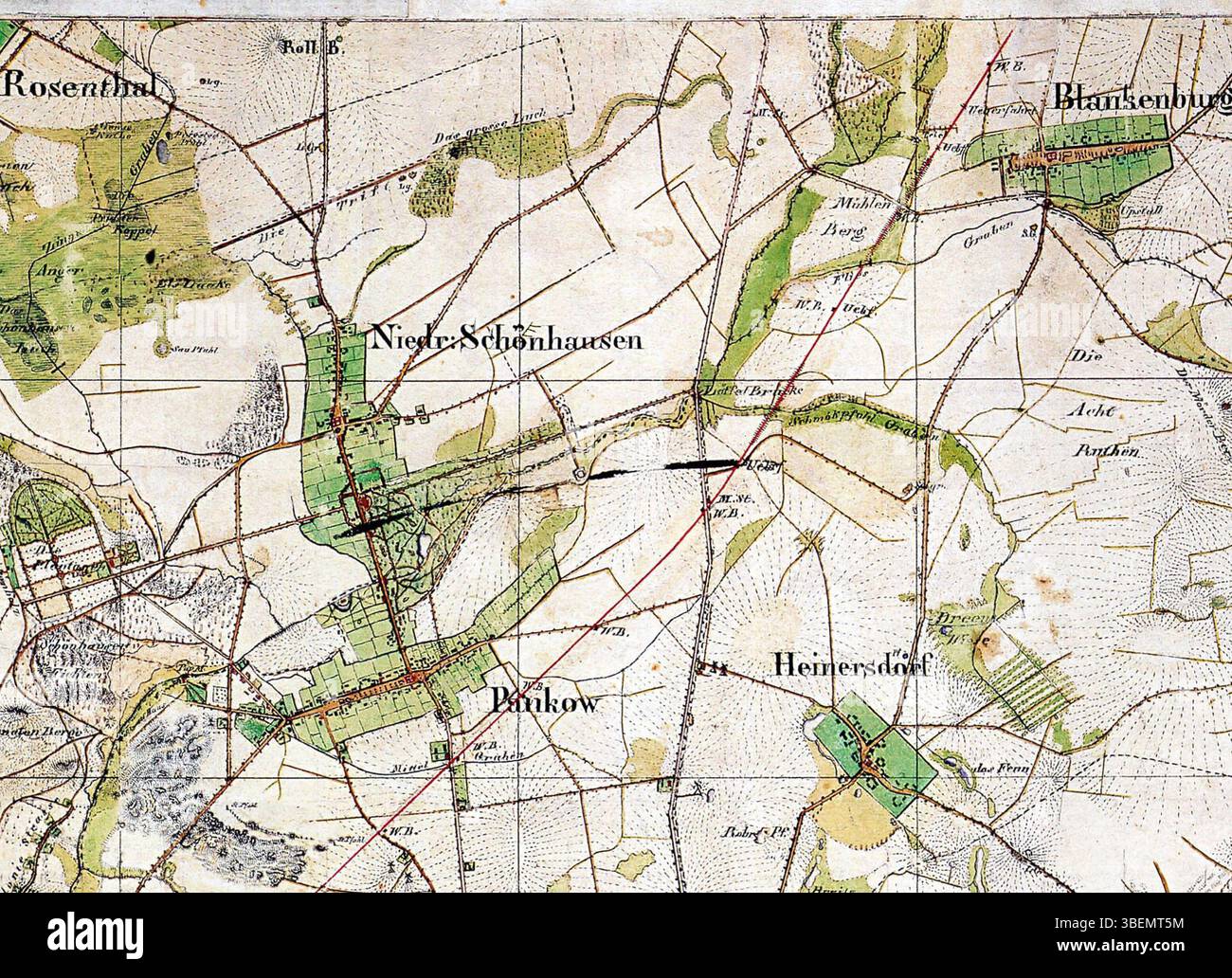 This historical map, dating from around 1840, shows the northern part ...