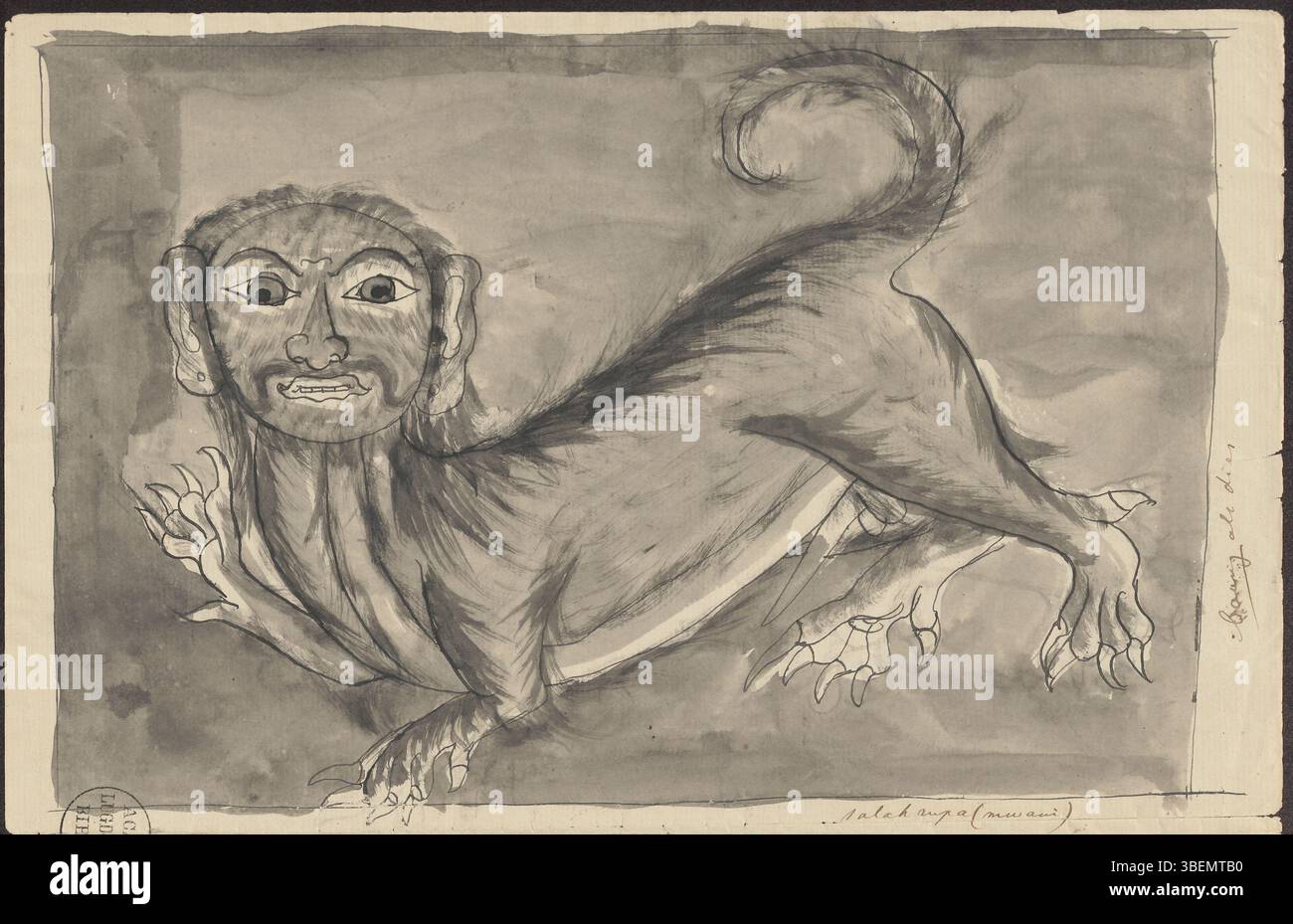 This sheet from Or. 3390 depicts two mythological figures: Salah rupa ...