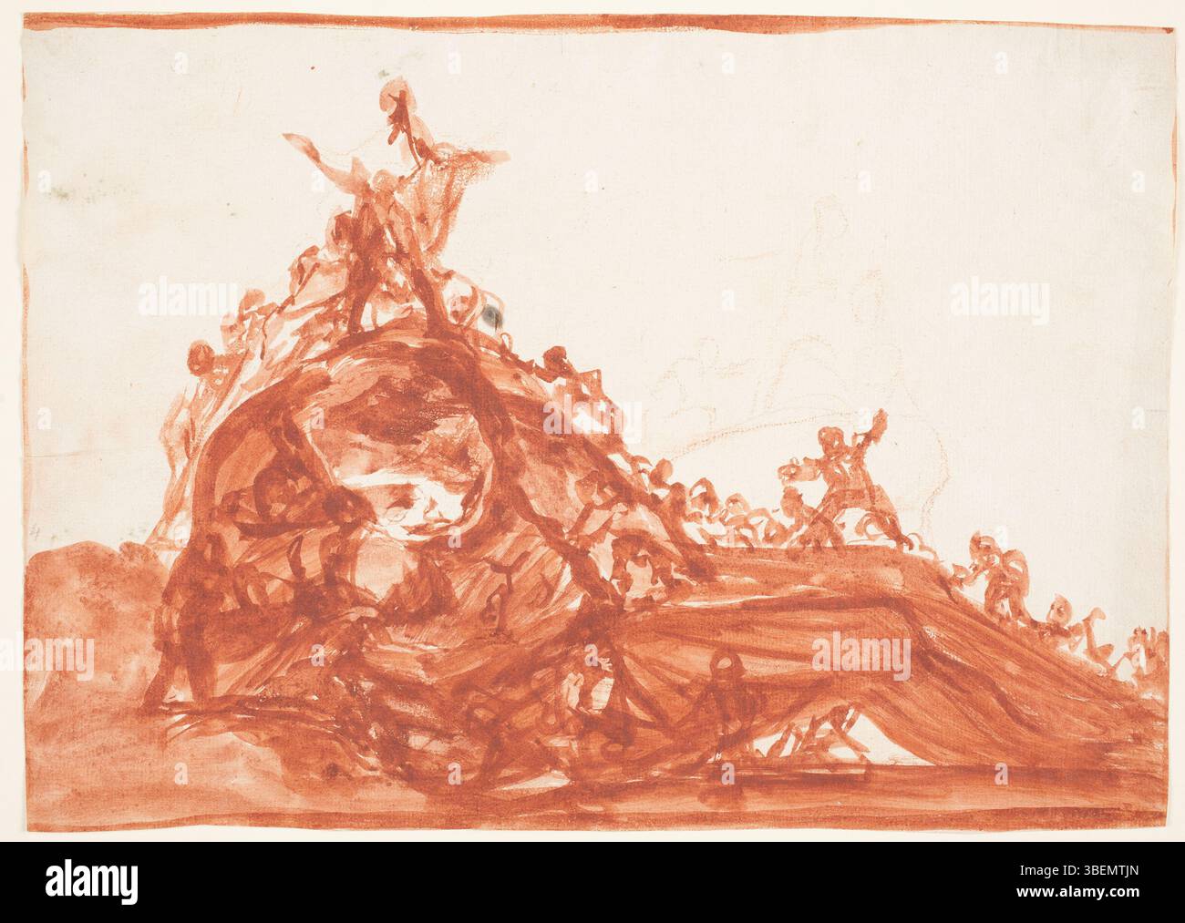 'Personajes Trepando Sobre Un Gigante Acostado' by Francisco Goya ...