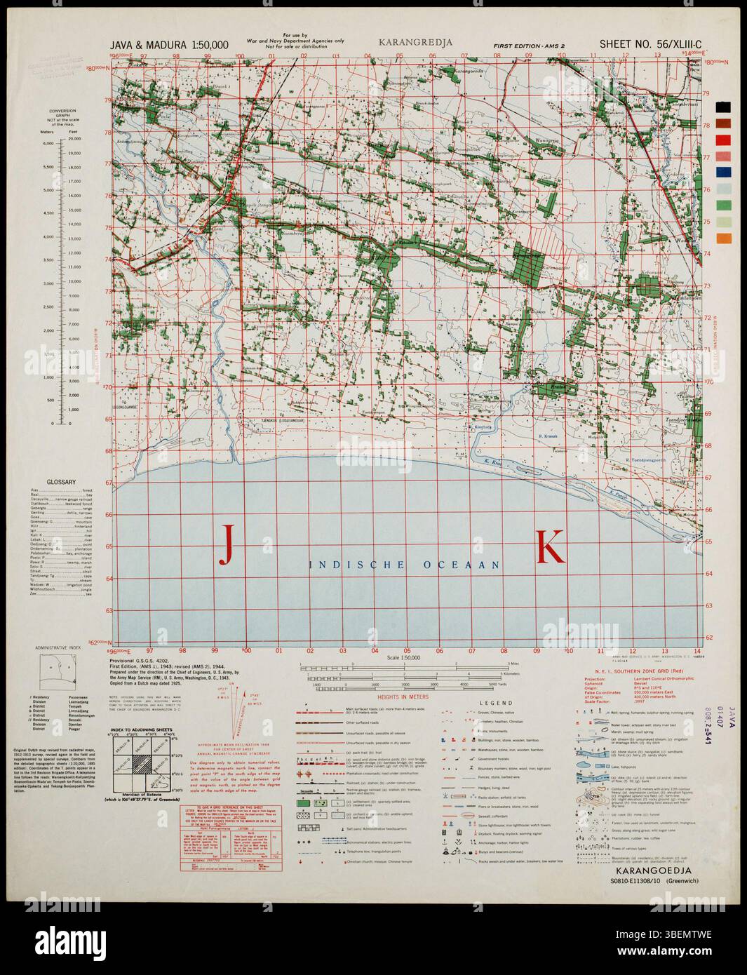 This map of Java & Madura at a scale of 1:50,000 was created by the US ...