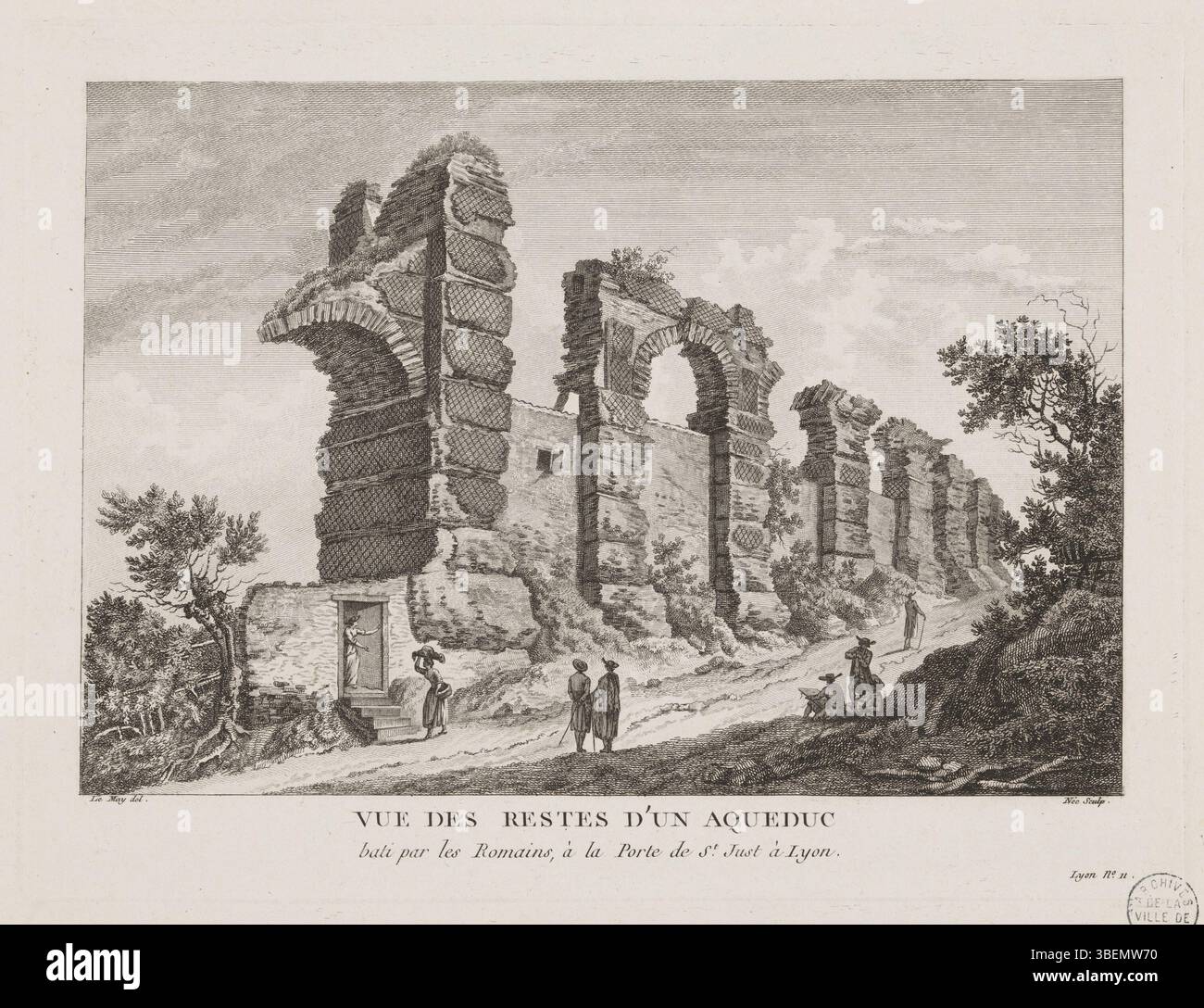 This 1786 engraving by François Denis Née depicts the ruins of a Roman ...