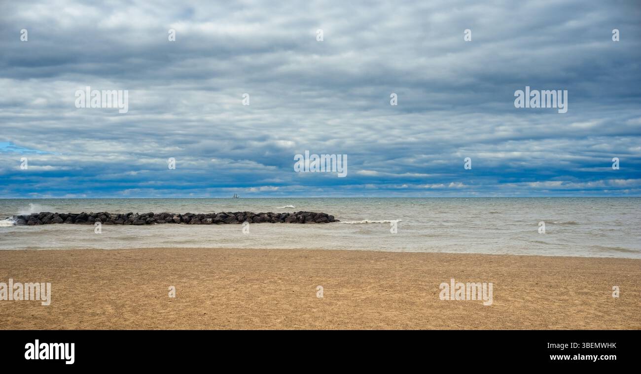 A section of a beach on Lake Erie at Presque Isle State Park ...