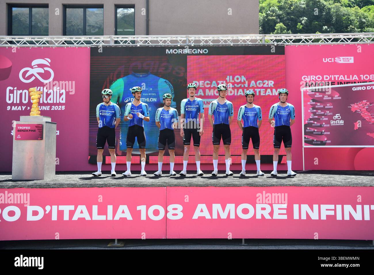Morbegno, Italy. 29th May, 2025. DECATHLON AG2R LA MONDIALE TEAM during ...