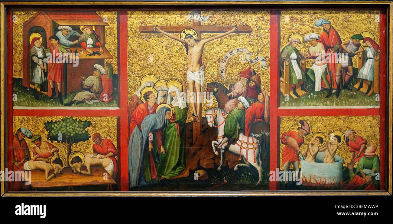15th-century Flemish altarpiece depicting Saints Crispin and Crispinian, housed in the Hôtel ...