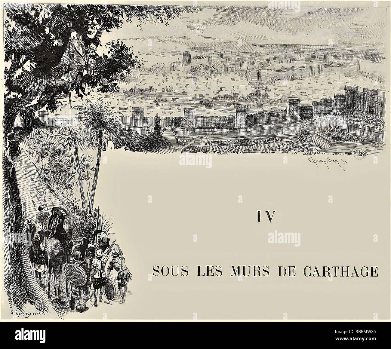 An etching by Eugène-André Champollion, based on Georges-Antoine ...