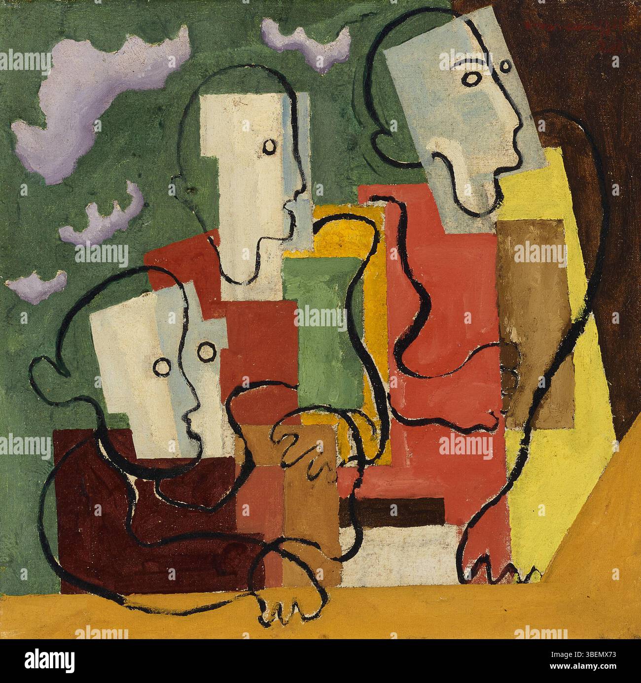 Louis Marcoussis’ 1928 painting 'Trois personnages' features three ...