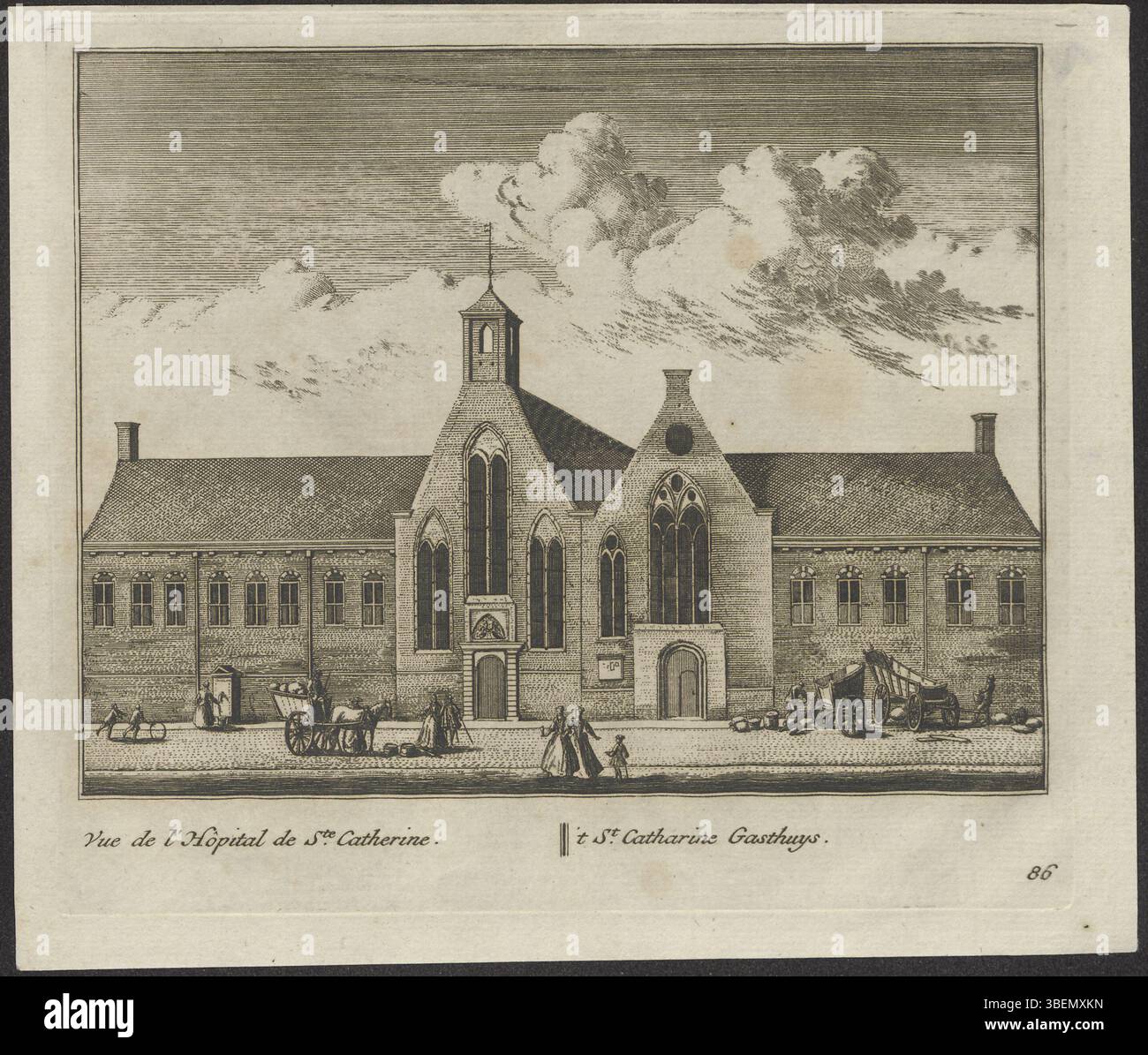 This is a depiction of the St. Catherine's Hospital in Leiden, which ...