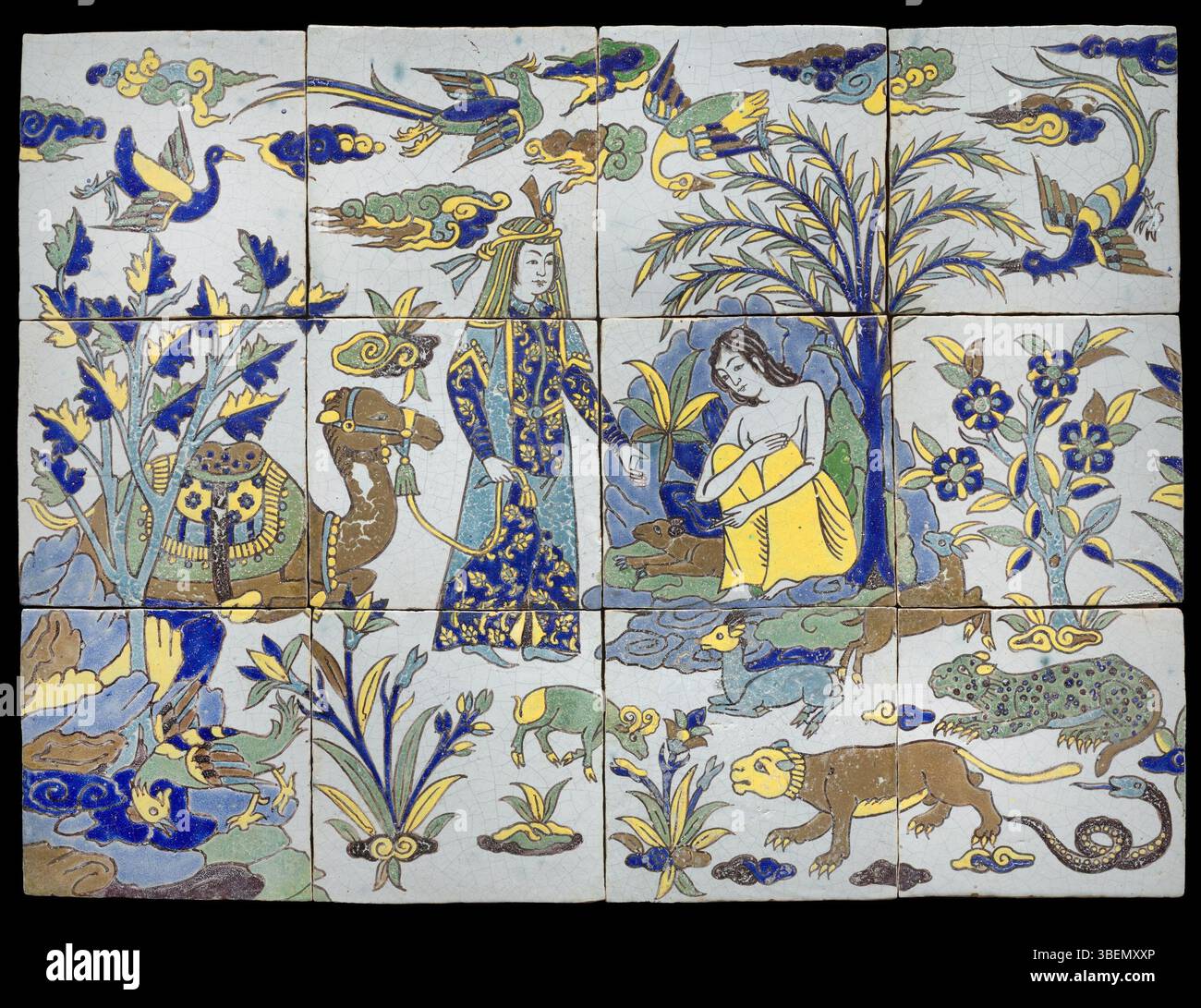 This 17th-century tile panel portrays the tragic love story of Layla ...