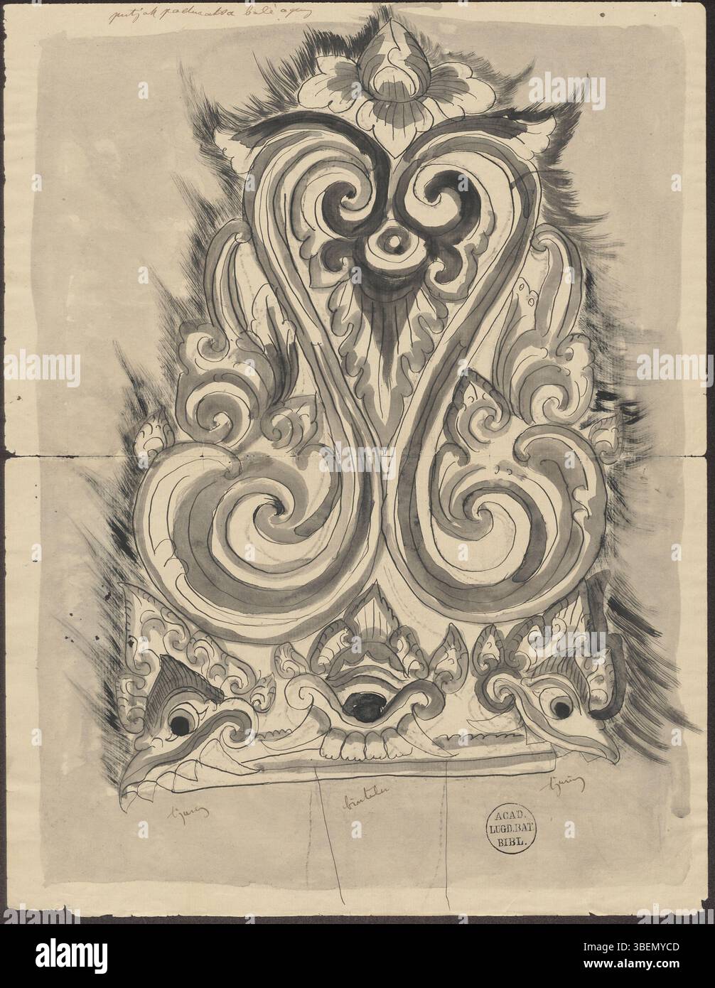 This Balinese drawing represents the pucak paduraksa, the decorative ...
