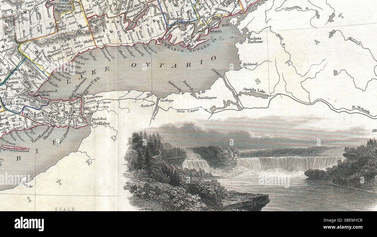This 1850 map by John Tallis depicts West Canada, or modern-day Ontario ...
