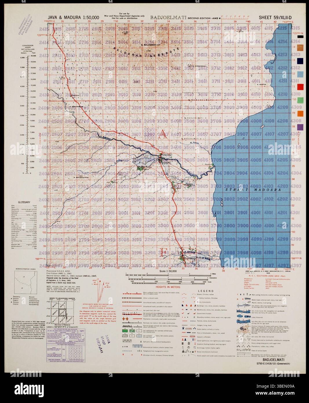 This map titled 'Java & Madura 1:50.000' was created by the US Defense ...