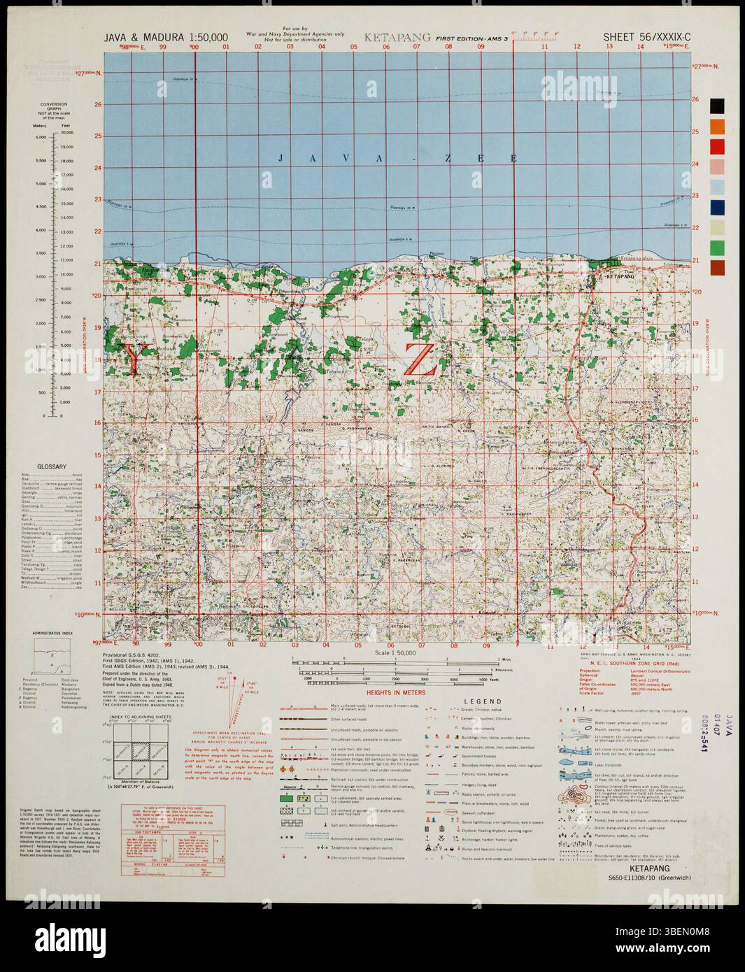 A segment of the Java and Madura topographic map, part of a series ...