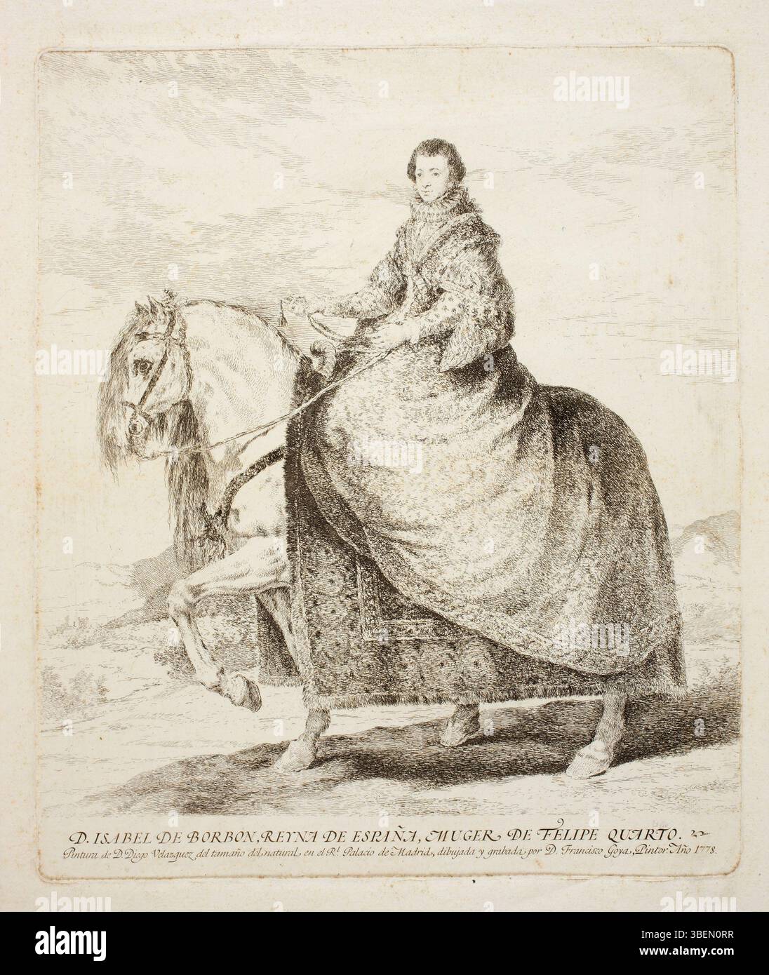 This equestrian portrait of Isabel de Borbón, inspired by Velazquez's ...