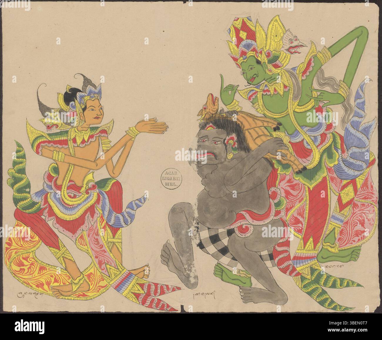 This 19th-century Balinese drawing, created by Artist no. 7, shows a ...
