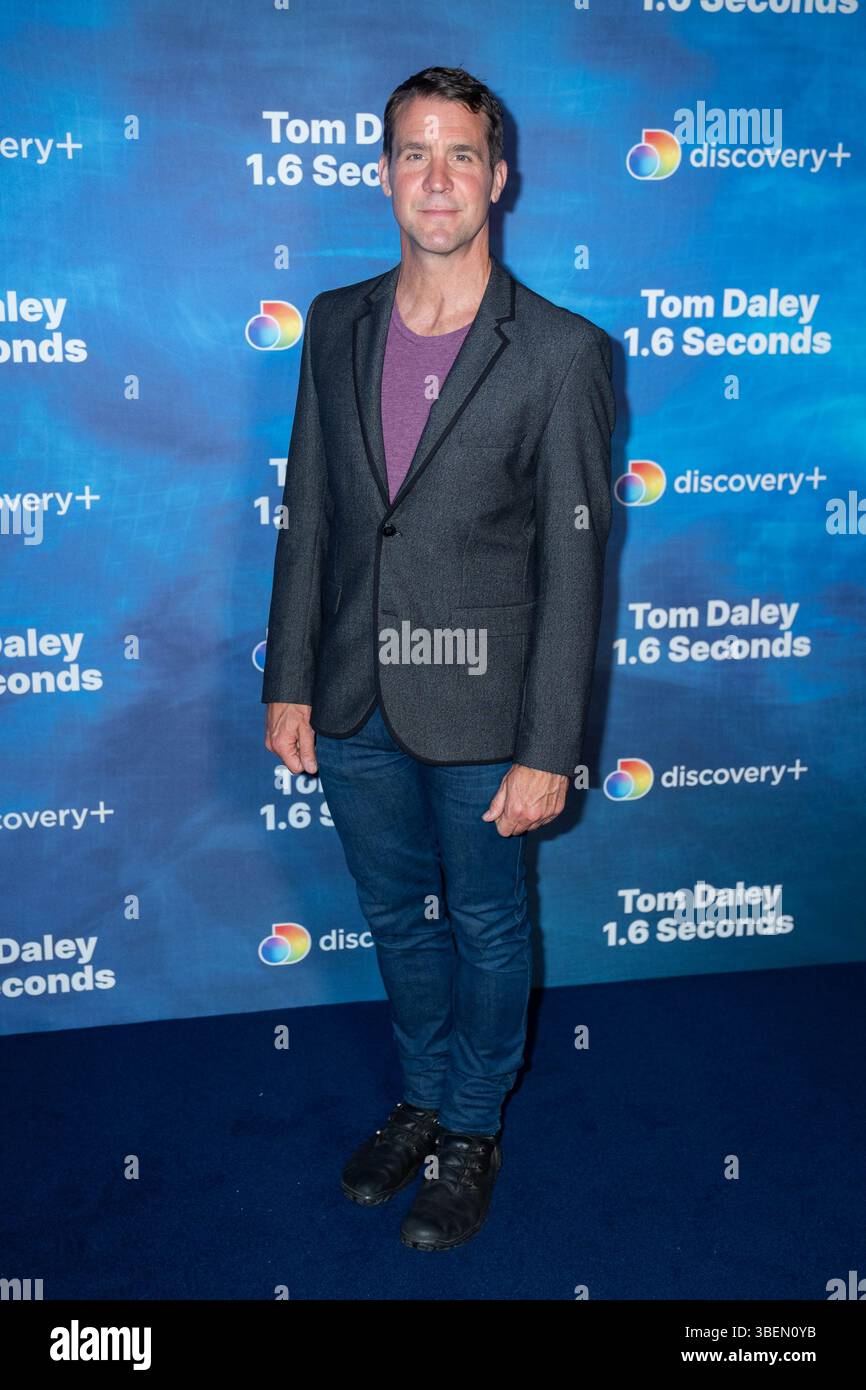 Leon Taylor attending the screening for Tom Daley 1.6 Seconds at The Ham Yard Hotel, London ...