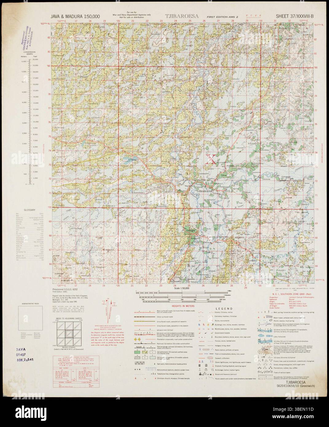 Page 62 of the *Java & Madura 1:50,000* map series, produced by the U.S ...