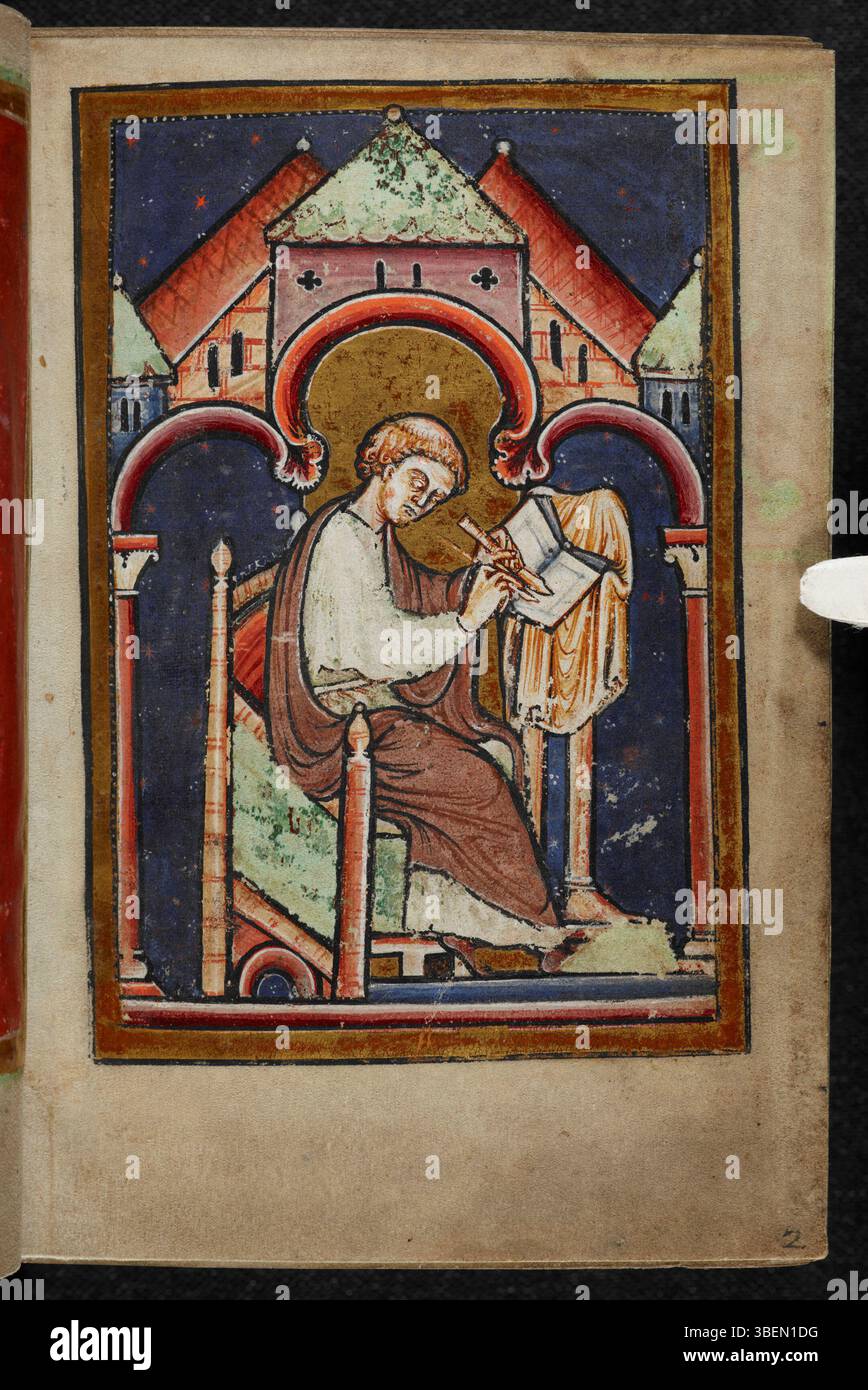 Folio 2r of the Yates Thompson MS 26 presents part of Bede’s narrative ...