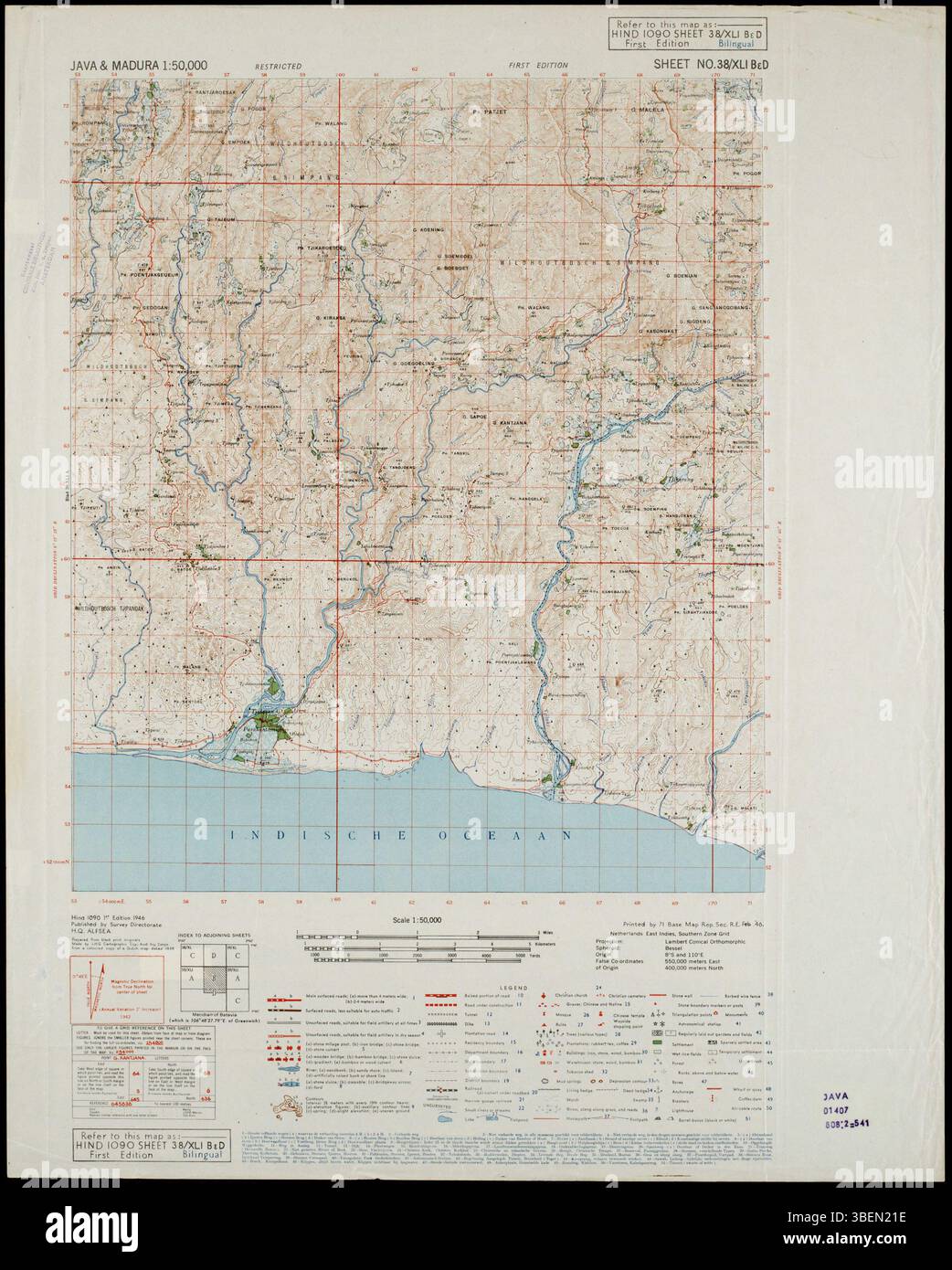 This 1943-1944 topographic map of Java and Madura was produced by the ...