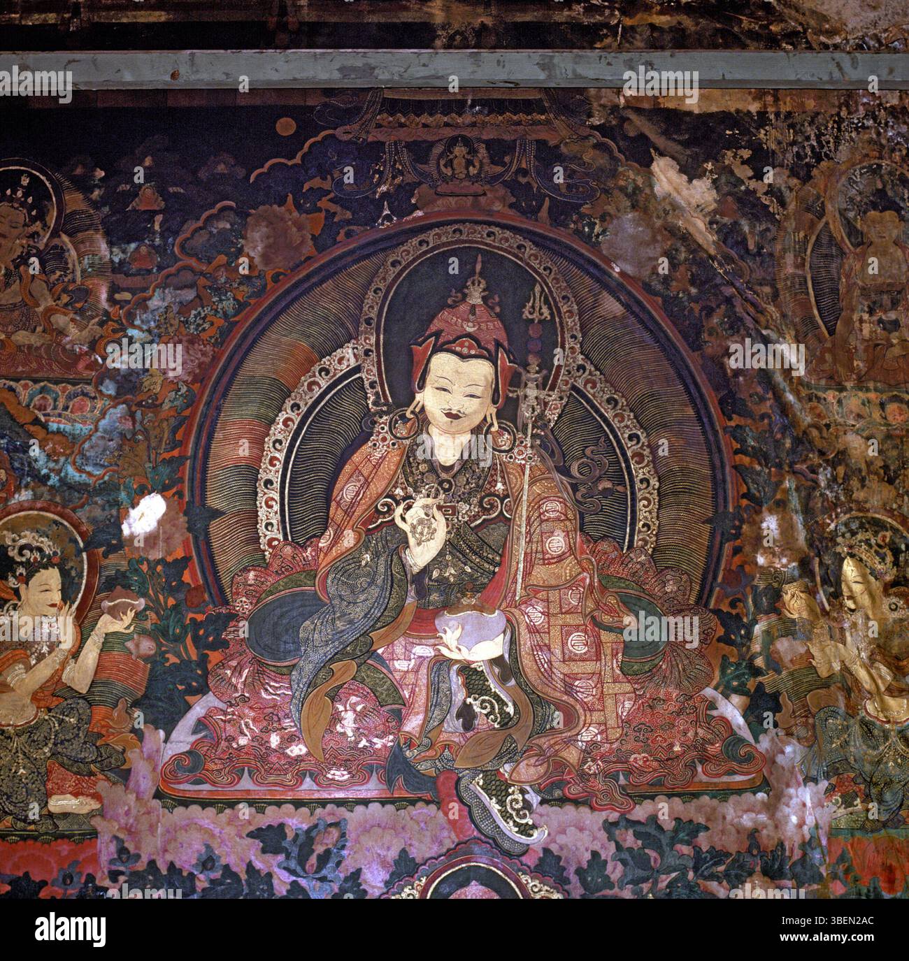 Bhutanese painting of Padmasambhava, dated circa 1692–1693, once located in Taktsang Monastery ...