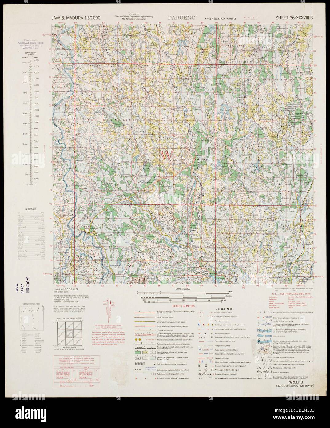A map produced by the U.S. Defence Mapping Agency between 1943 and 1944 ...