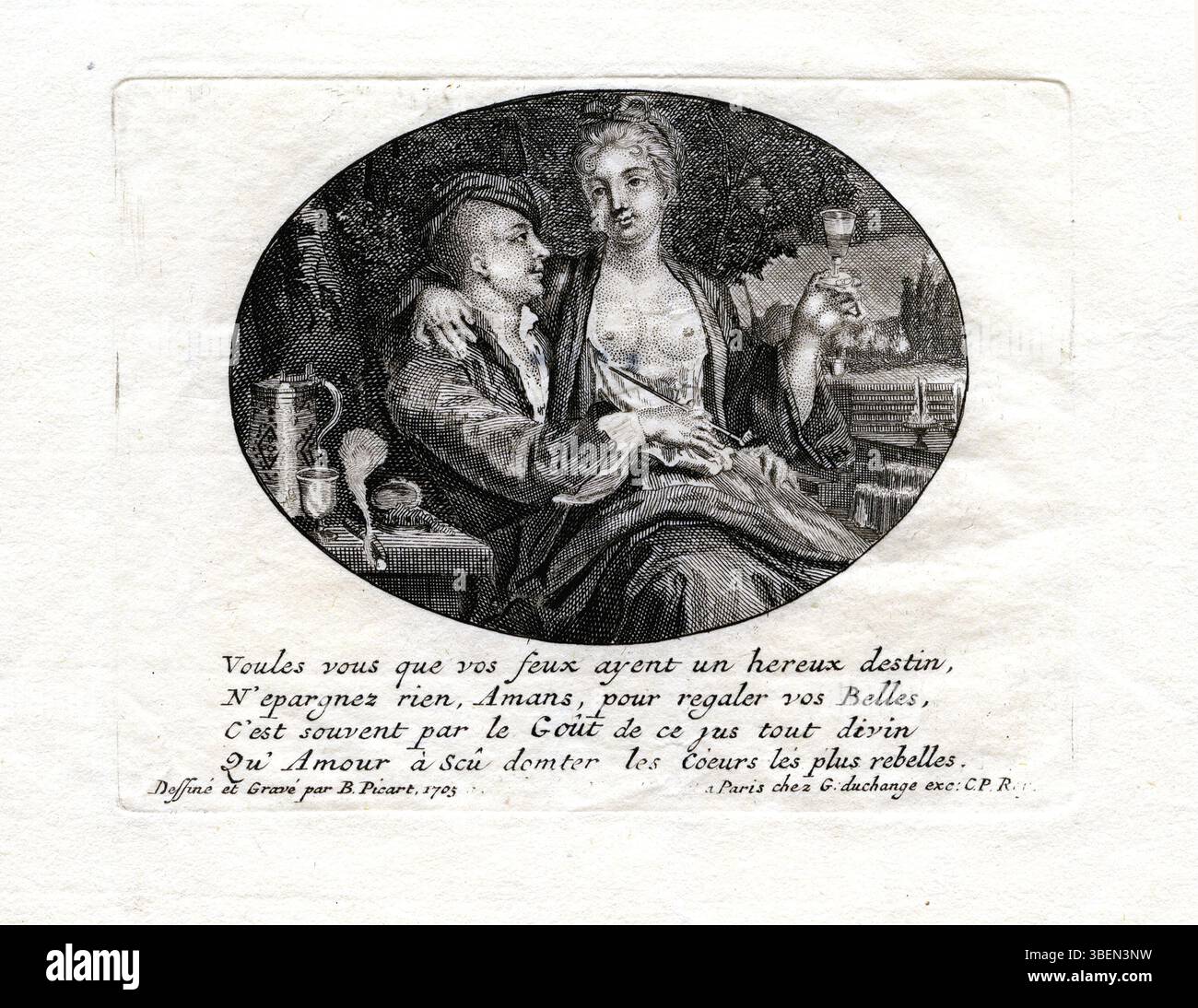 Bernard Picart's *Allegory of Taste* from 1714 features a man and woman ...