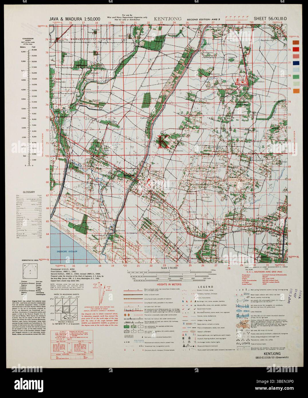 Page 399 of the 1:50,000 map series of Java & Madura, produced by the ...