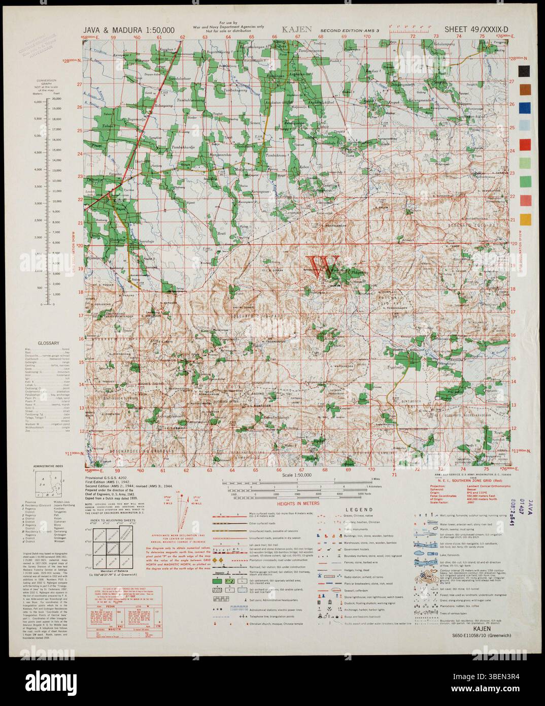 This map from the 'Java & Madura 1:50,000' series, produced by the U.S ...