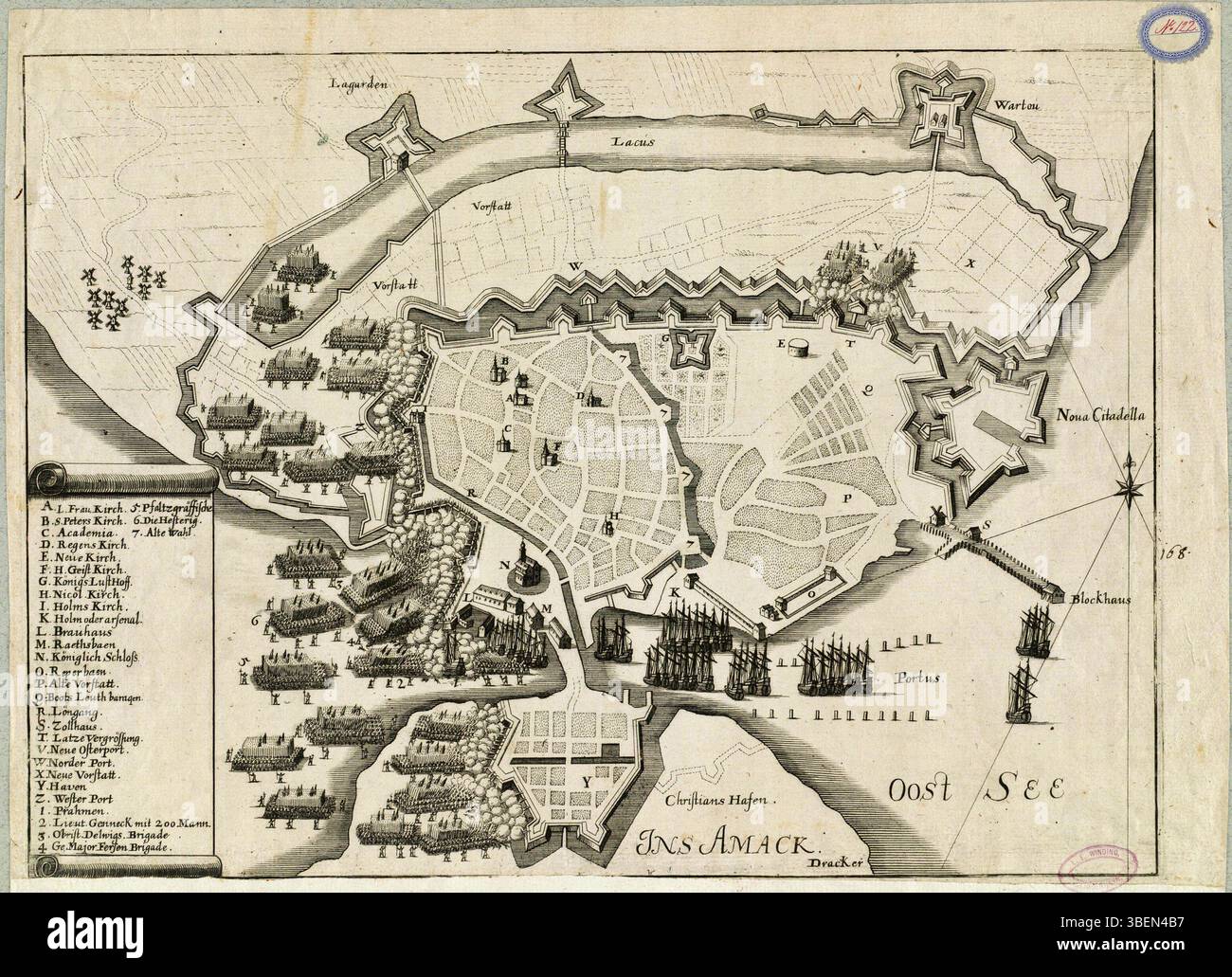 Map of Copenhagen depicting the storming of the city on 11 February ...