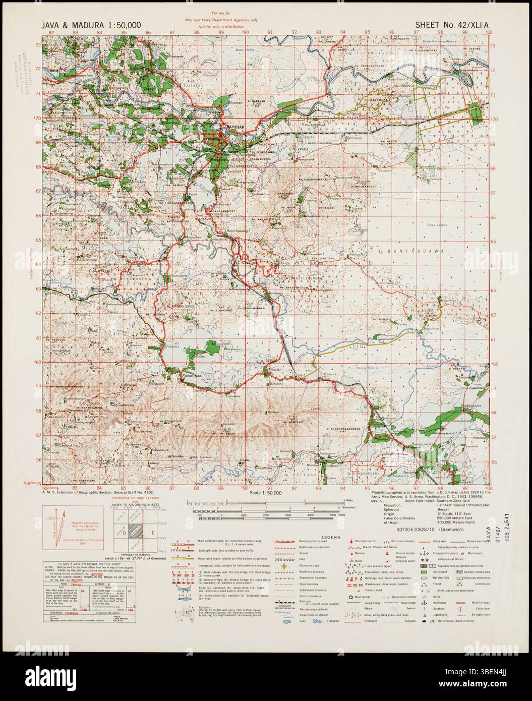 The *Java & Madura 1:50,000* map, produced by the U.S. Defence Mapping ...