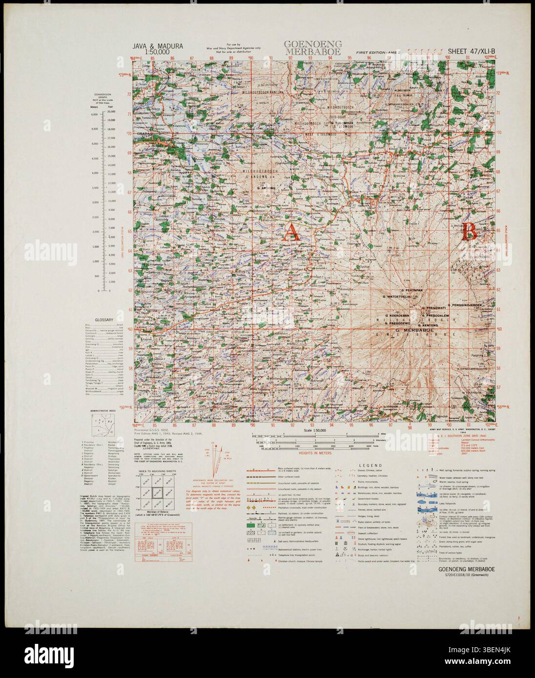 This map from the US Defence Mapping Agency, produced between 1943 and ...