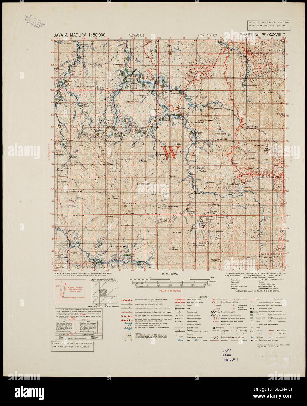 This map, created by the US Defence Mapping Agency Topographic Center ...