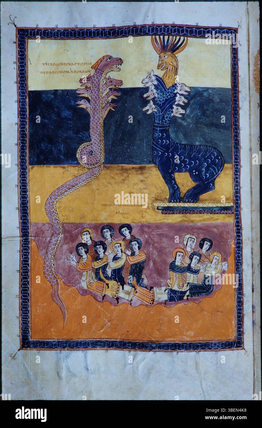 This illustration from the *Gerona Beatus* depicts the release of evil ...