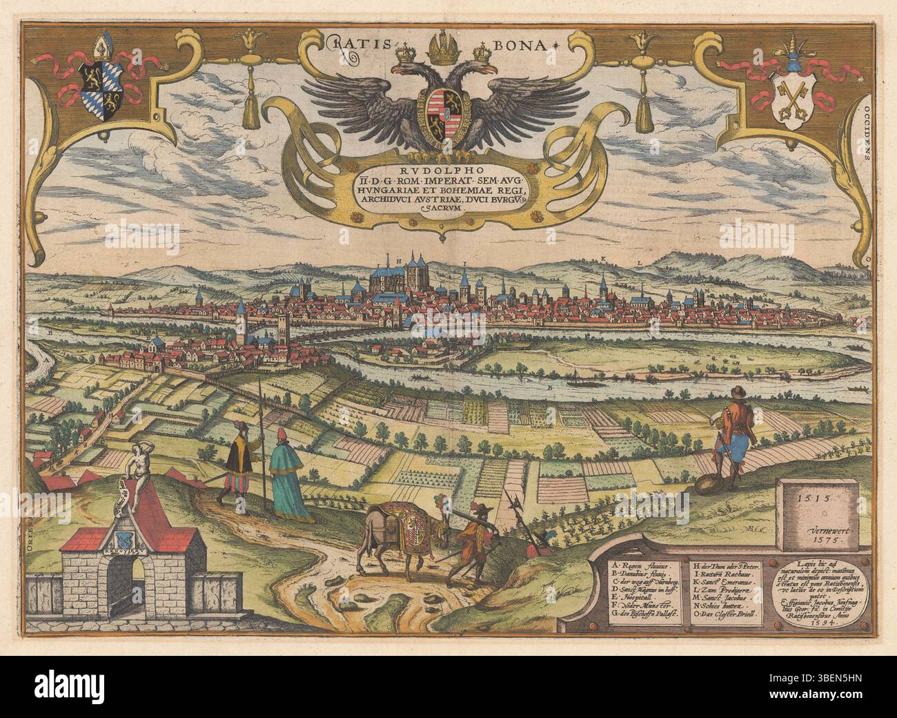 This 1575 copper engraving by Braun Hogenberg offers a northward view ...