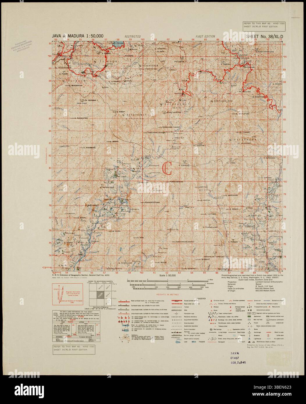 This topographic map titled 'Java & Madura 1:50,000' was created by the ...