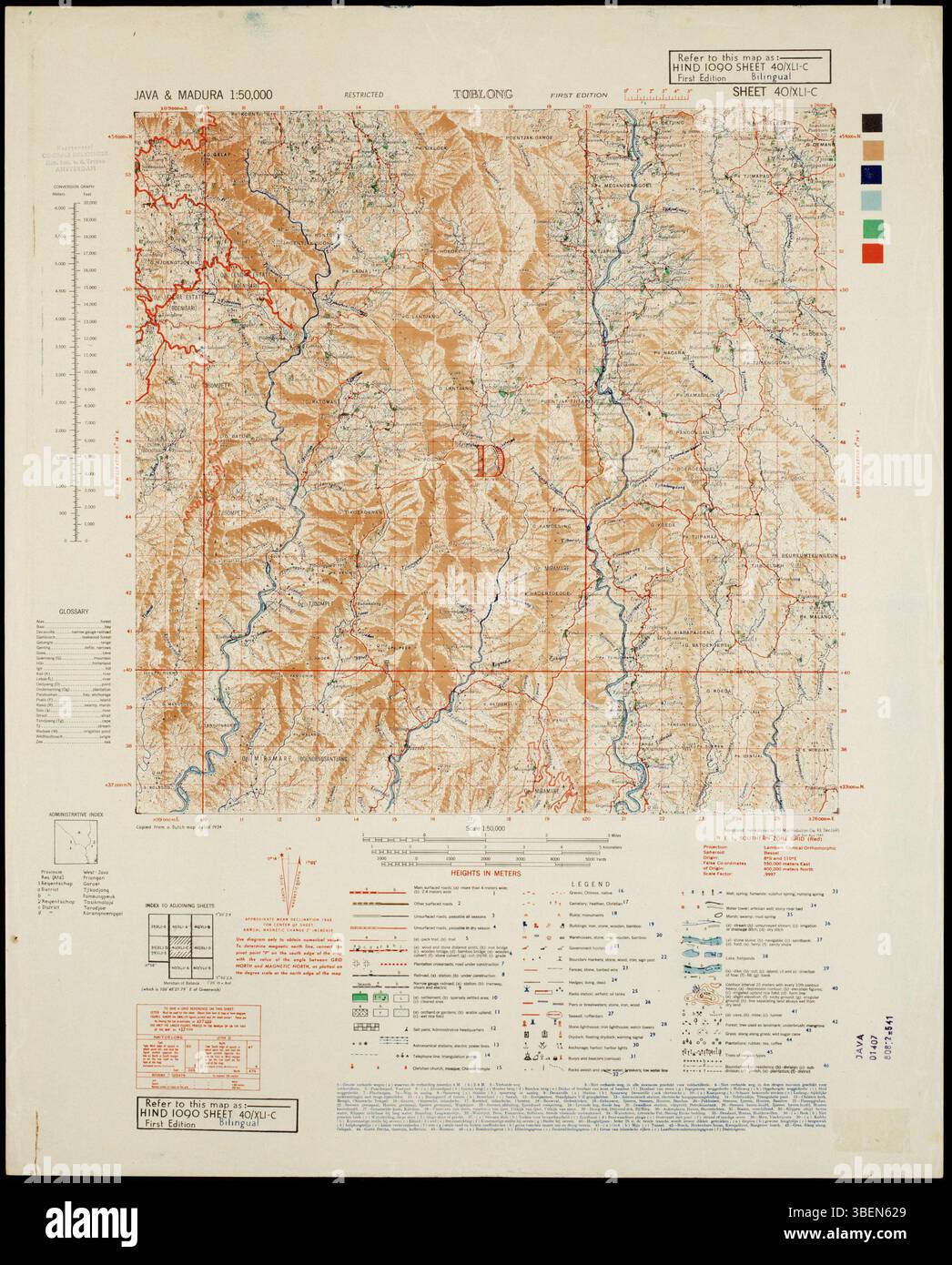 Map of Java & Madura at a scale of 1:50,000, produced by the U.S ...