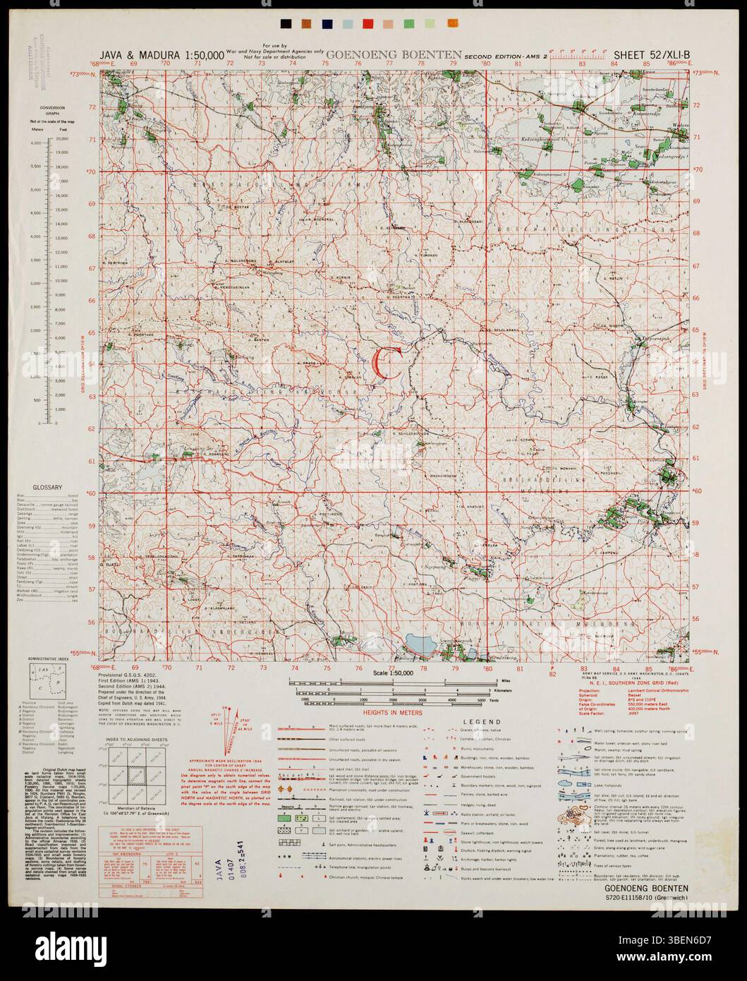 Page 320 of the 'Java & Madura 1:50,000' map series, produced by the US ...