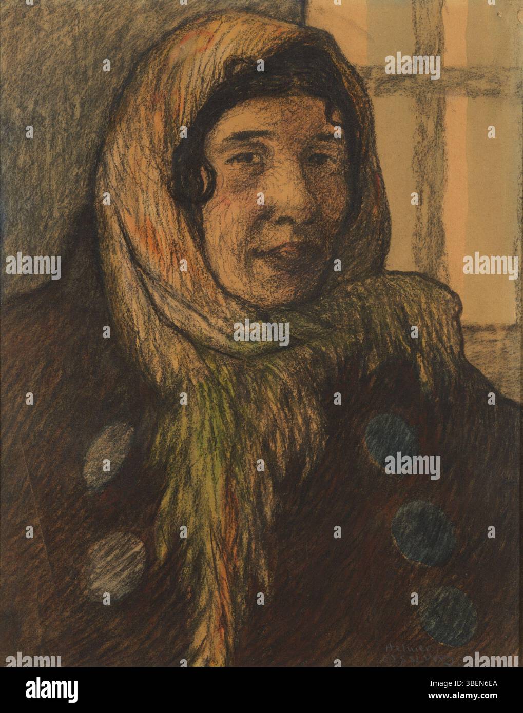 Helmer Osslund’s 1906 painting *Head of a Woman*, showcasing his ...