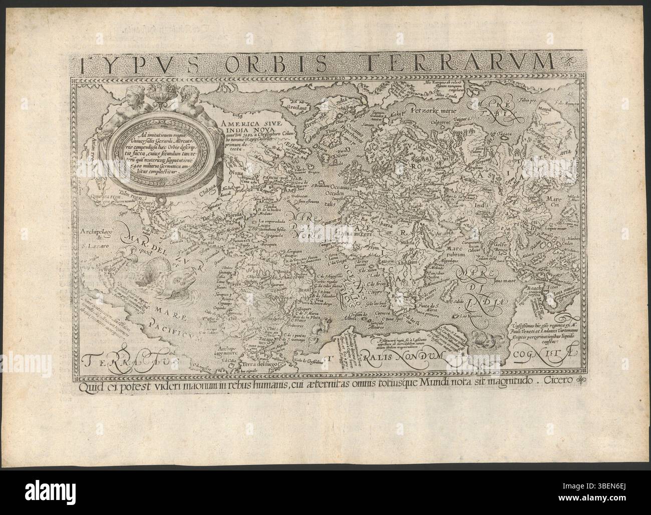 'Typus Orbis Terrarum' (1596) by Lambert Andreae is a historical map ...