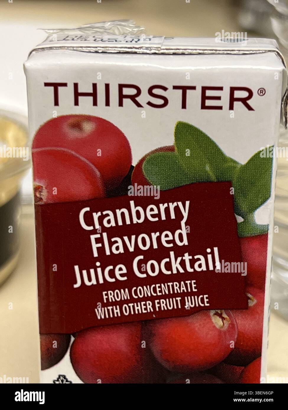 Box of THIRSTER brand cranberry flavored juice cocktail from ...