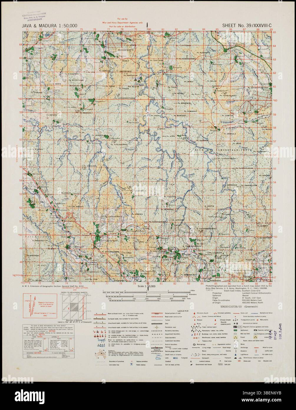 A topographic map of Java and Madura islands at a 1:50,000 scale ...