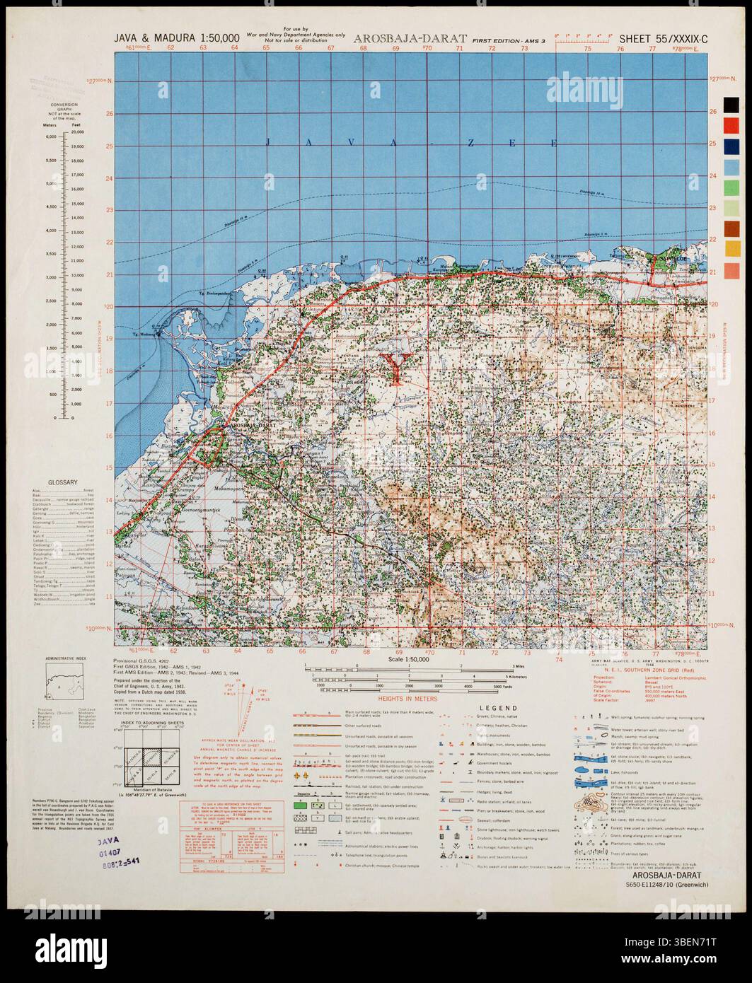 The map 'Java & Madura 1:50,000', created by the U.S. Defence Mapping ...