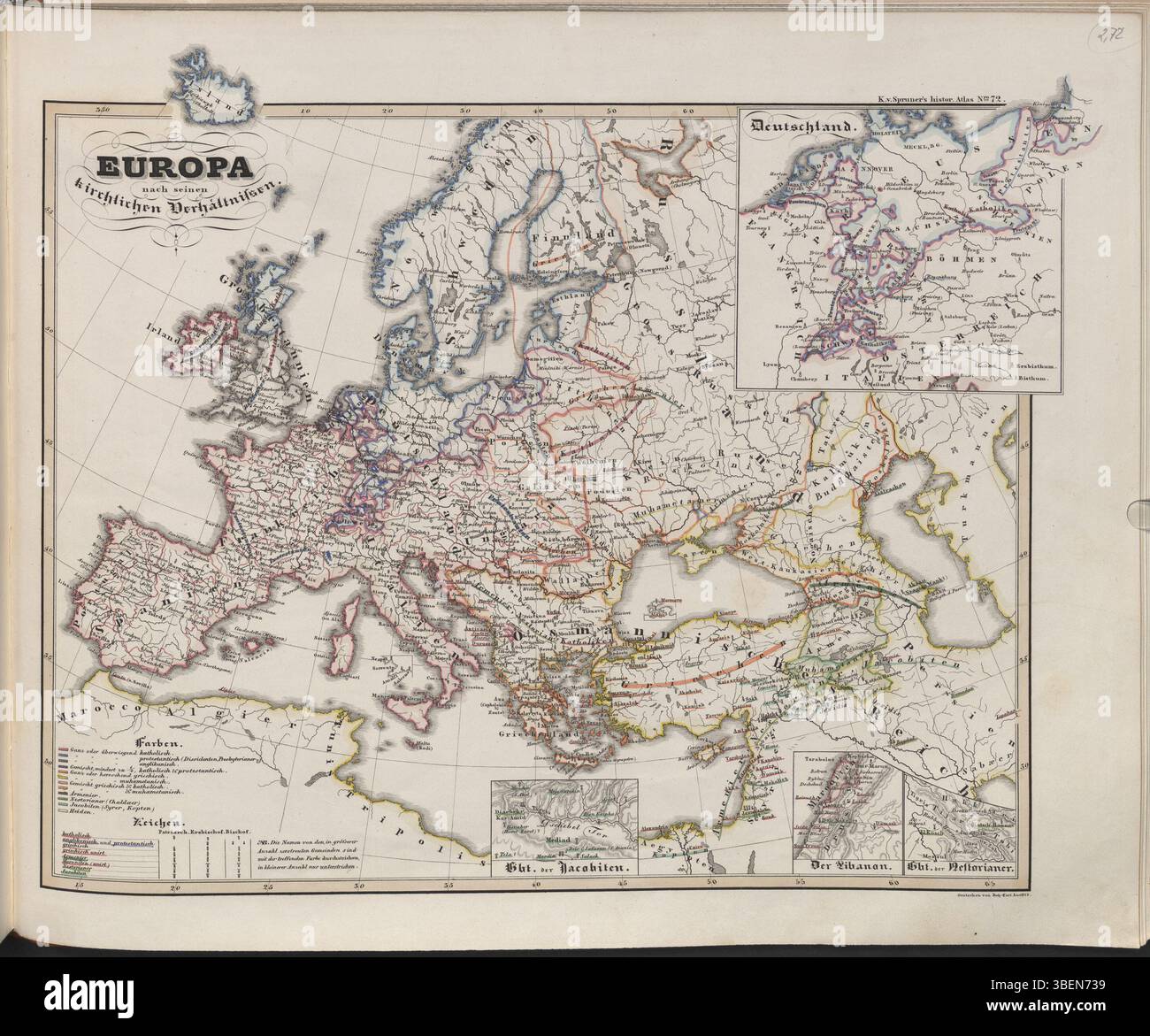 A map from 1846 titled *Europa nach seinen kirchlichen Verhältnissen ...