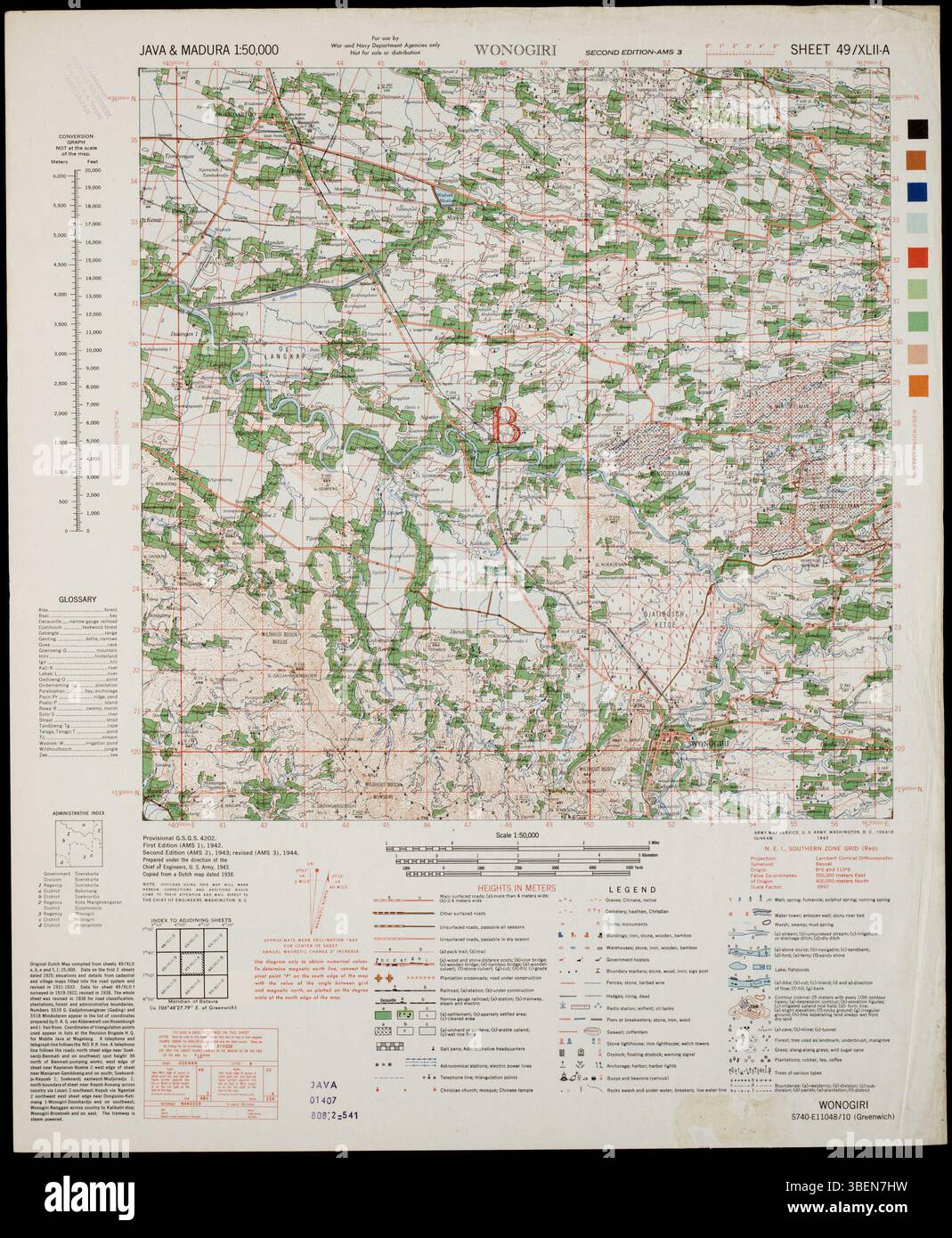 This map of Java and Madura at 1:50,000 scale, created by the U.S ...