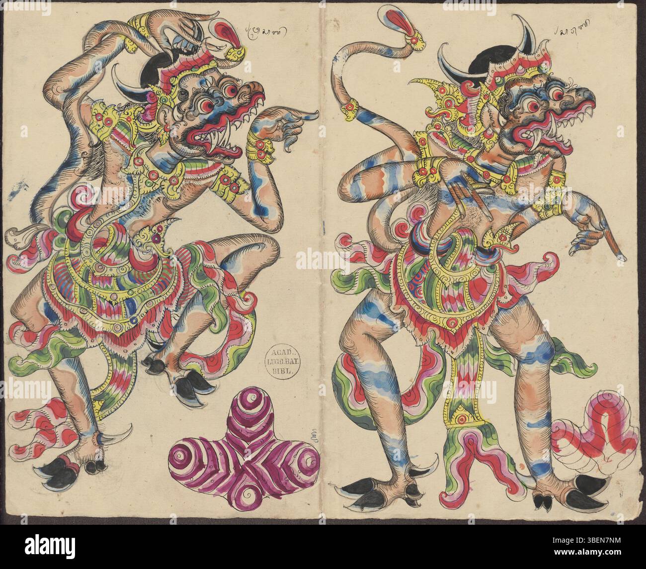 In this Balinese drawing, Or. 3390 123, the monkeys Wresaba and Saraba ...