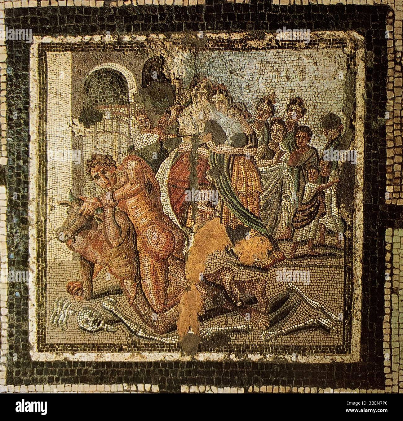 The mosaic from Cubiculum 42 of the House of the Labyrinth in Pompeii ...