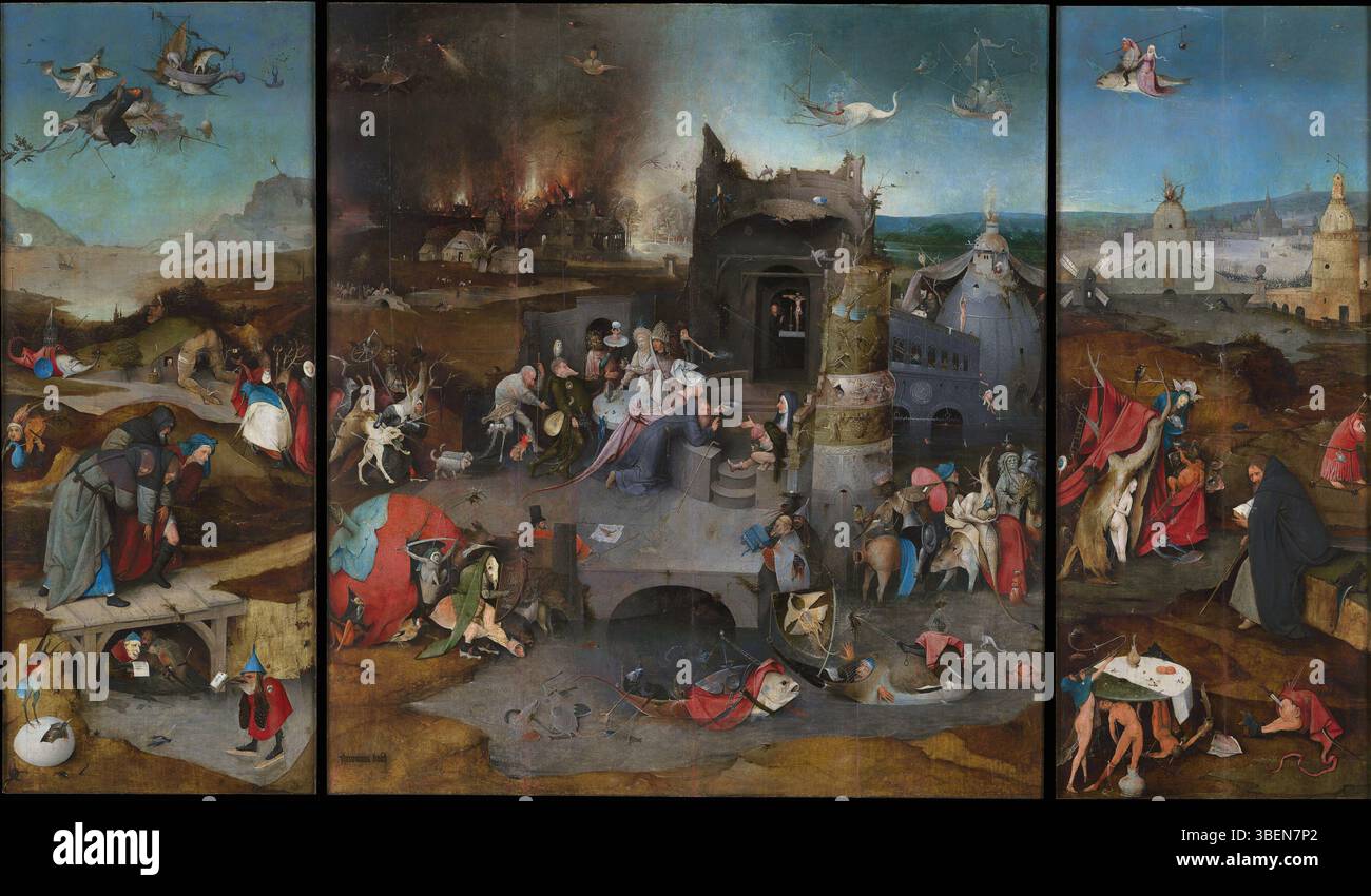 Hieronymus Bosch’s painting, The Temptation of Saint Anthony (ca. 1495 ...