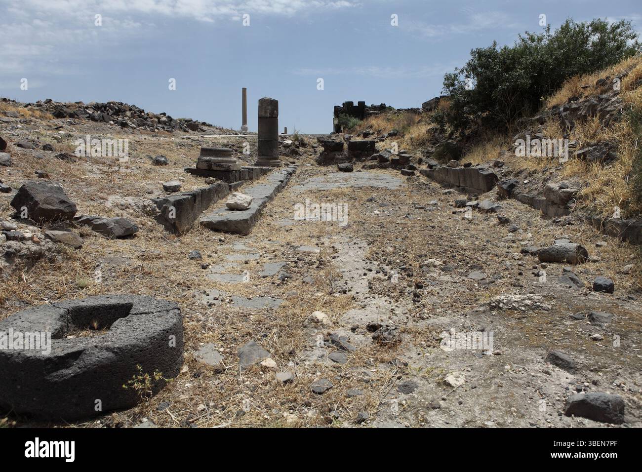 Sussita or Hippos, the Decumanus Maximus, longest east west street in a ...
