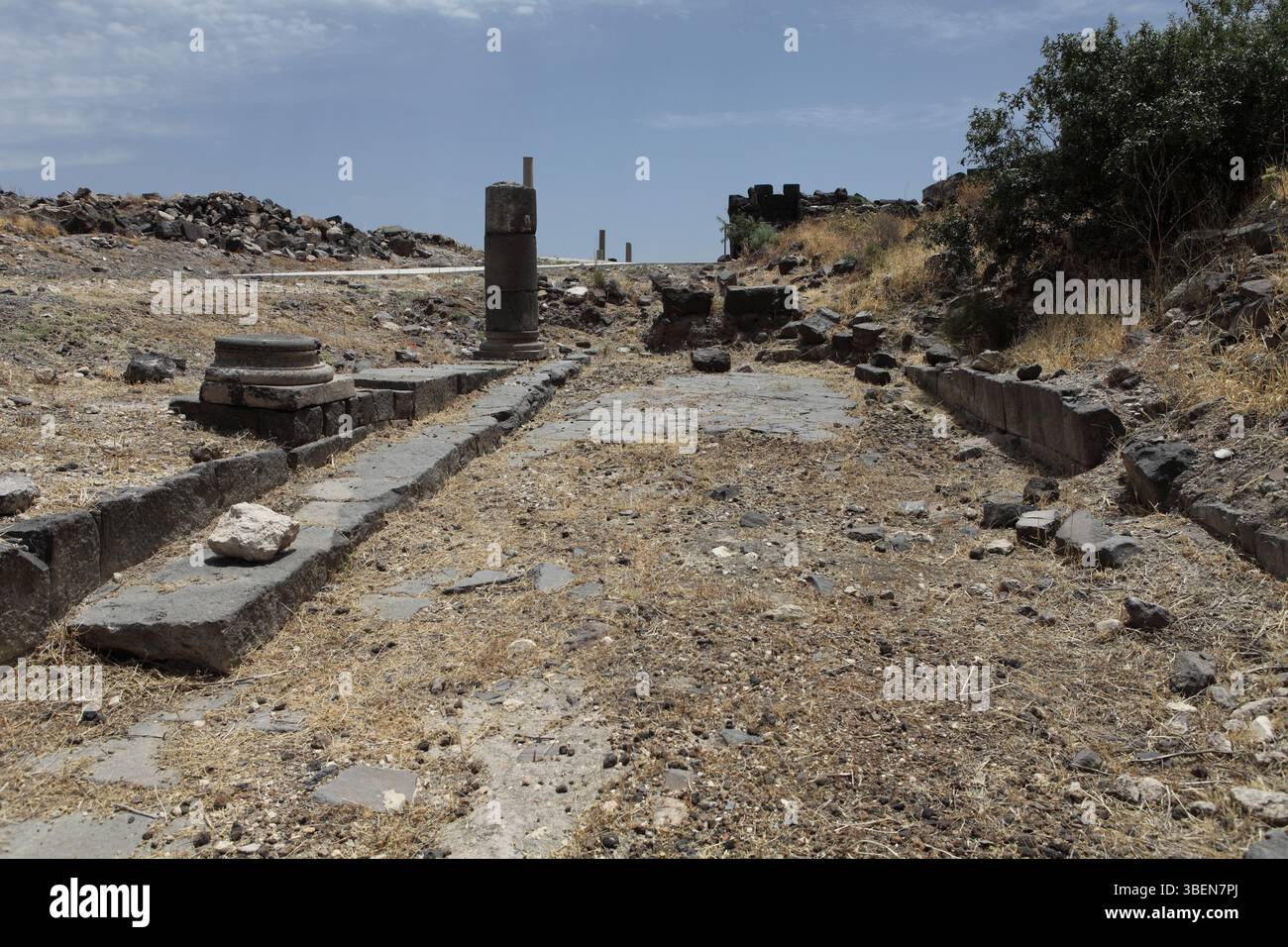Sussita or Hippos, the Decumanus Maximus, longest east west street in a ...