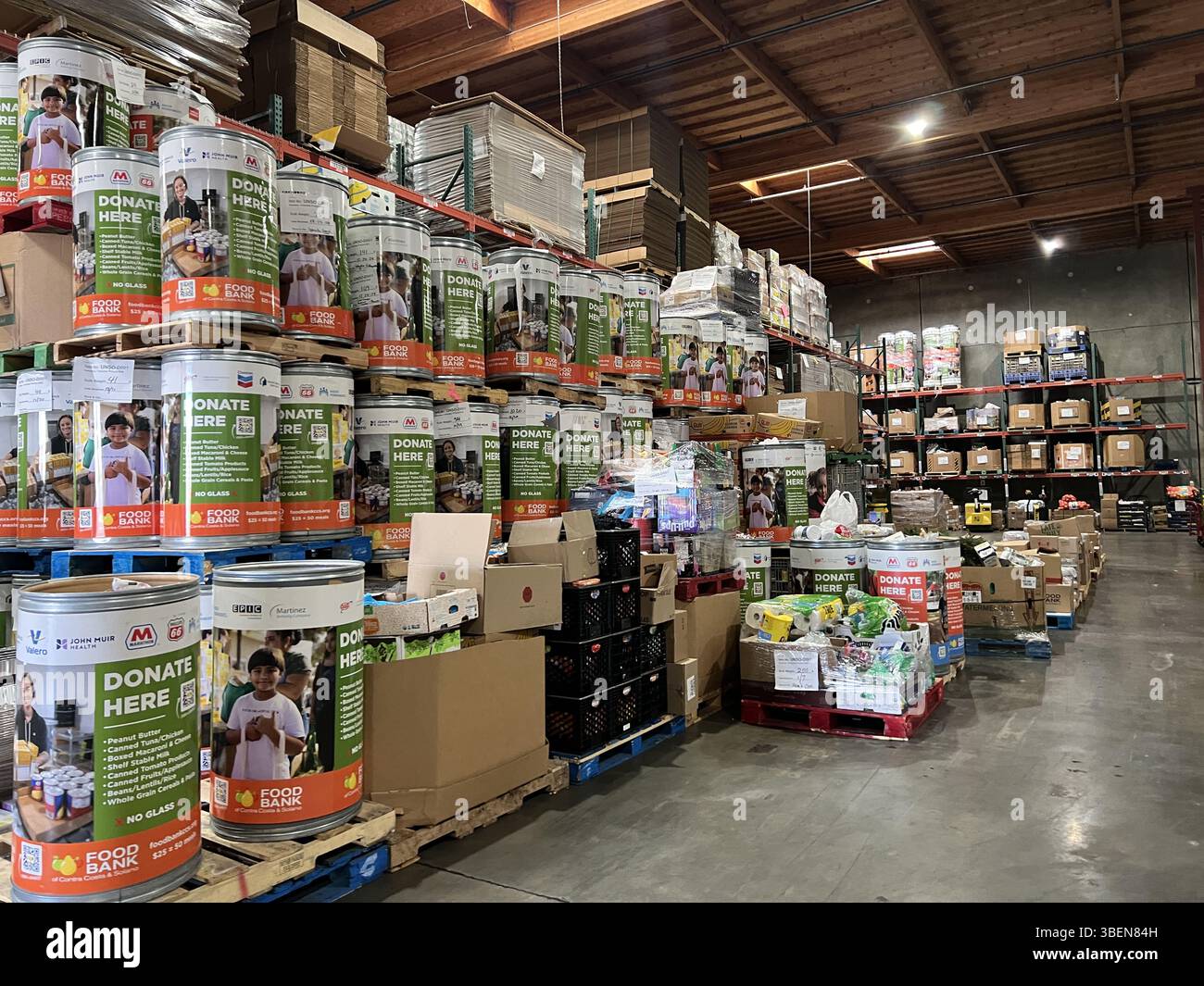 Concord, United States. 07th Jan, 2025. Rows of branded donation ...